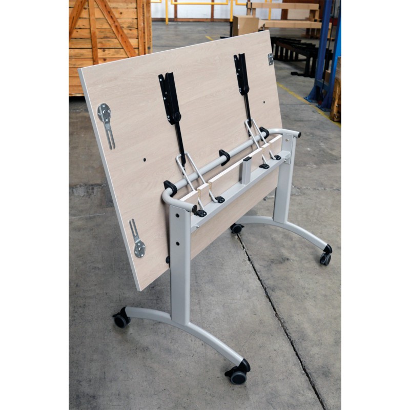 Table Rabattable à Roulettes Rectangulaire 160x80cm - Plateau Stratifié